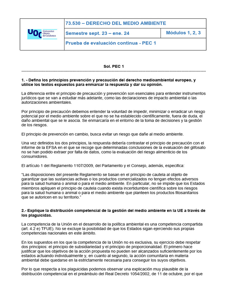 73.530 PEC1 2023 24 02 Sol | PDF | Pesticida | Entorno natural