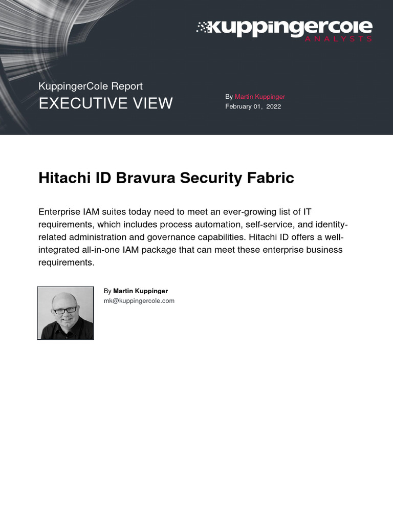 KuppingerCole February 2022 Executive View - Hitachi ID Bravura ...