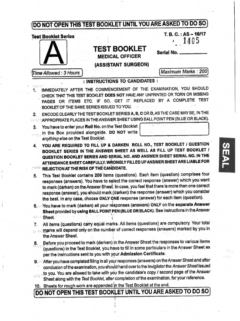 Asst Surgeon 2016-17 | PDF