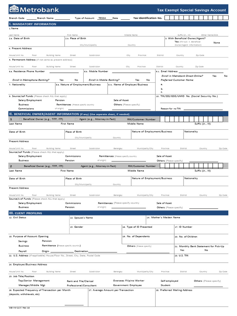 Tax Exempt Form | PDF | Pension | Banks