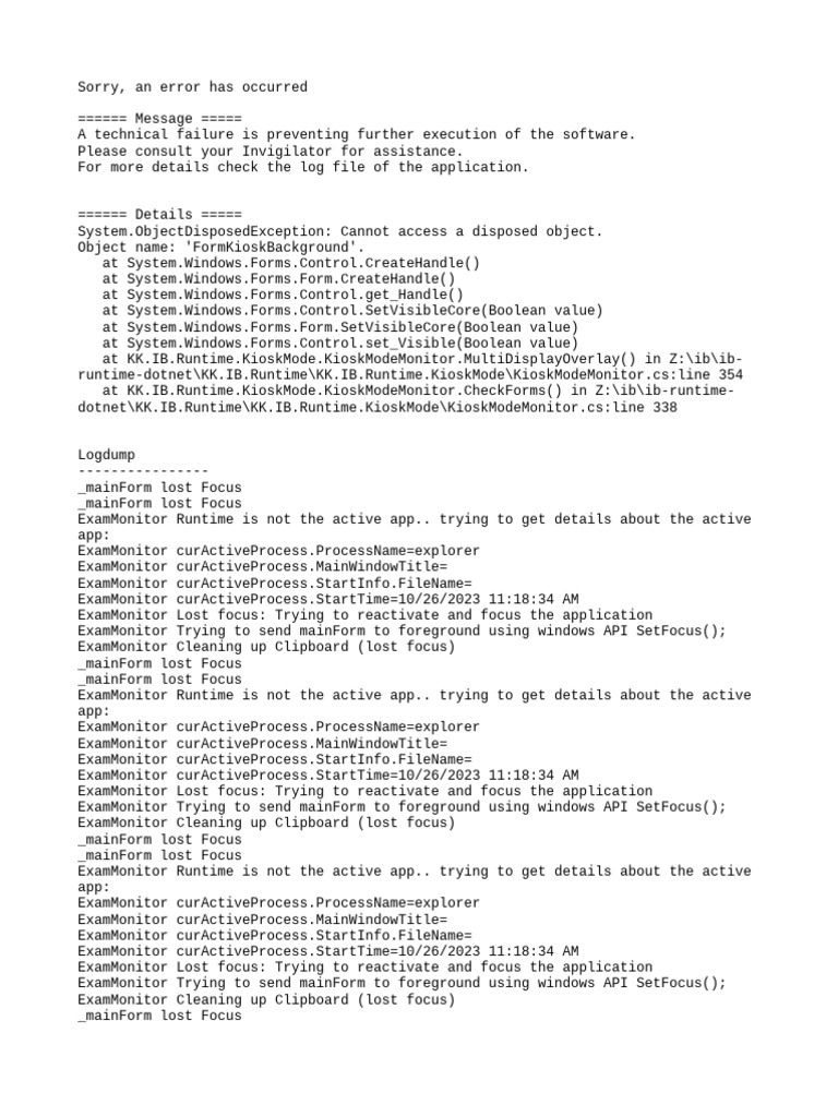 IB Eassessment ErrorProtocol 20231212092554 ASFeq62S | PDF | Application Software | Filename