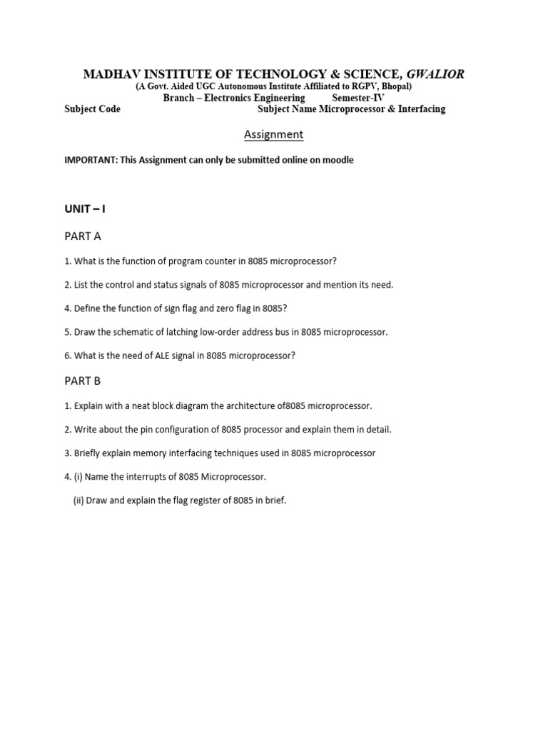 Microprocessor Question Exam RGPV | PDF