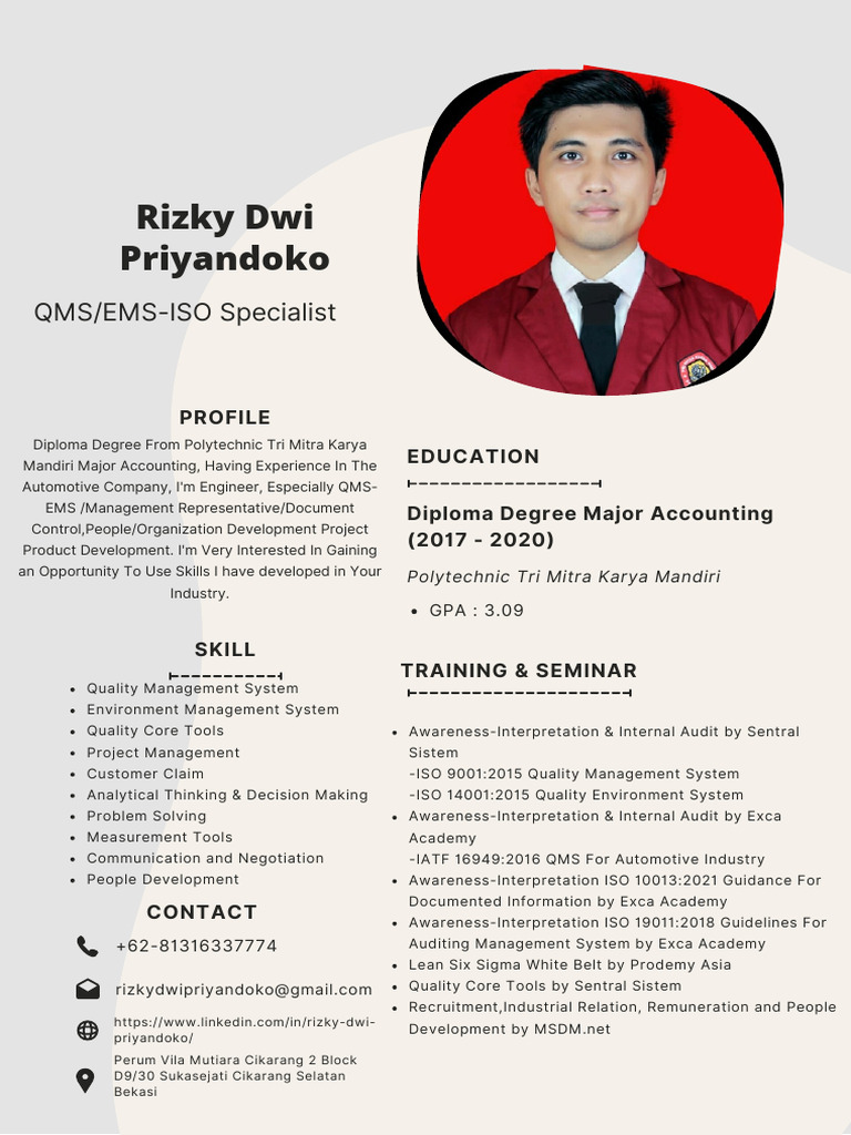 Cv Rizky Dwi P Qems Specialist Pdf Verification And Validation