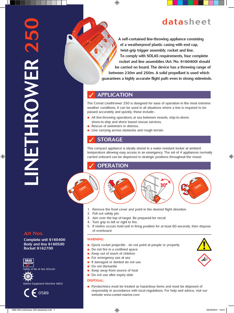 Comet Linethrower 250 | PDF | Flight
