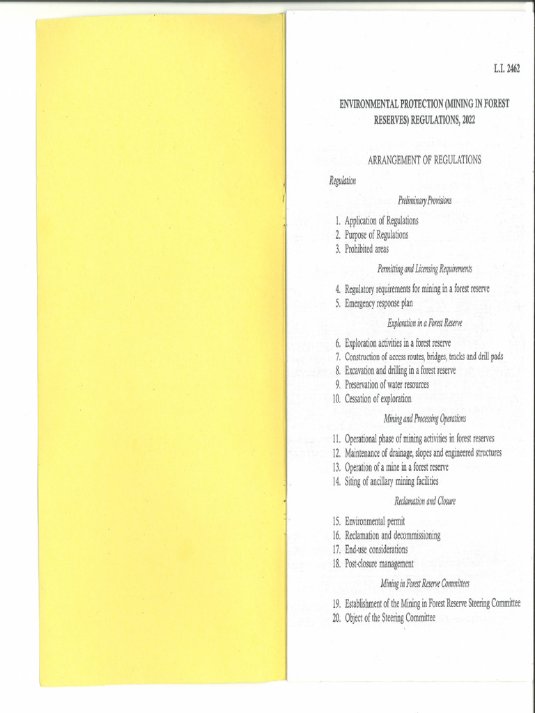 Environmental Protection (Mining in Forest Reserves) Regulations, 2022 ...