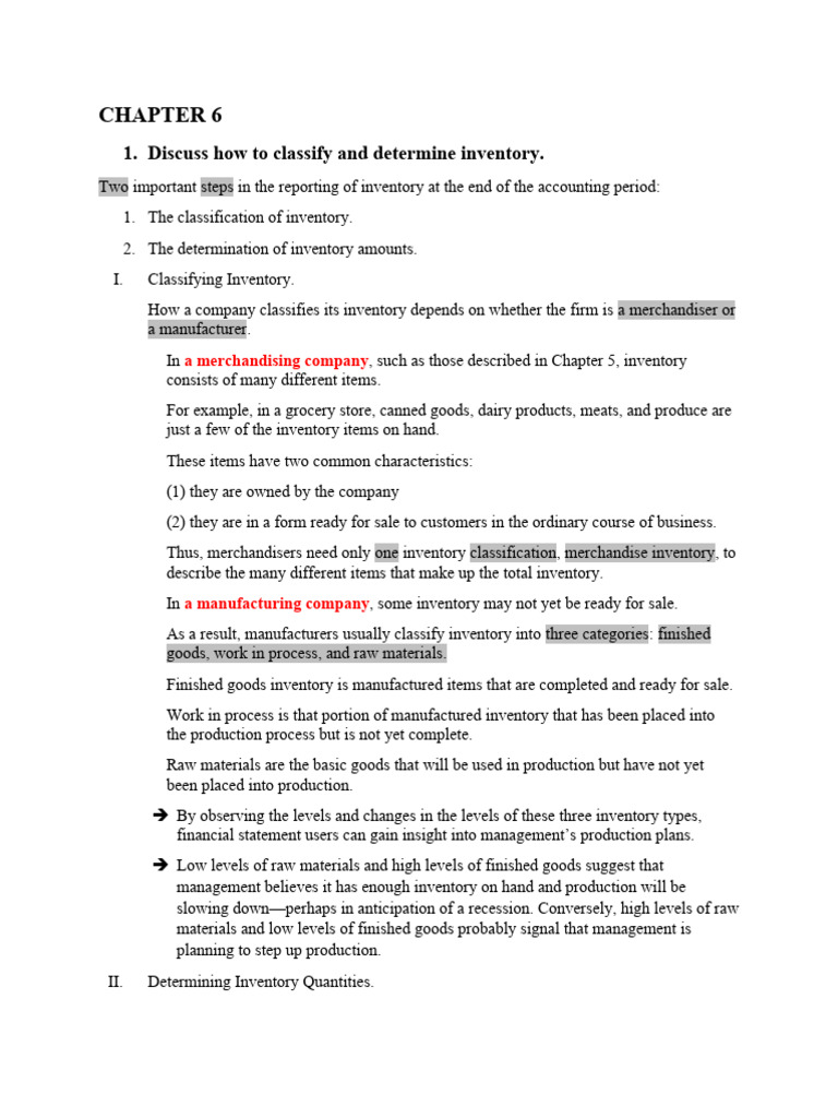 Final Chapter 6 | PDF | Cost Of Goods Sold | Inventory