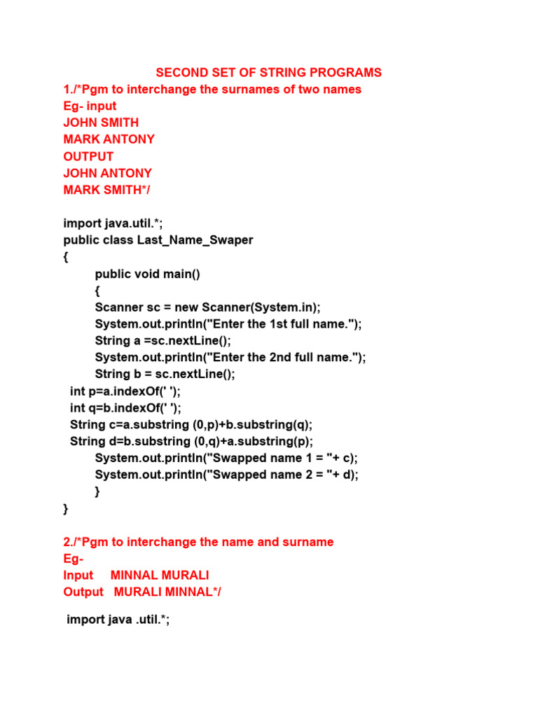 String Programs Set 2 Pdf Computer Programming String Computer 1412