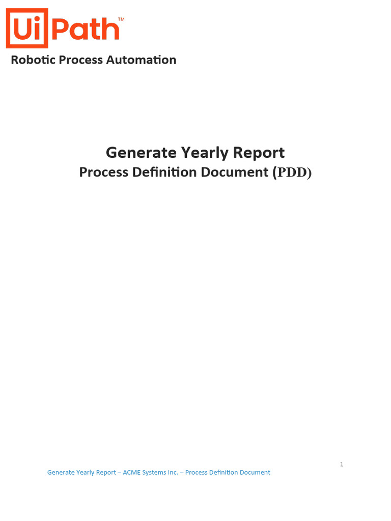 PDD - Generate Yearly Report | Download Free PDF | Business Process | Automation