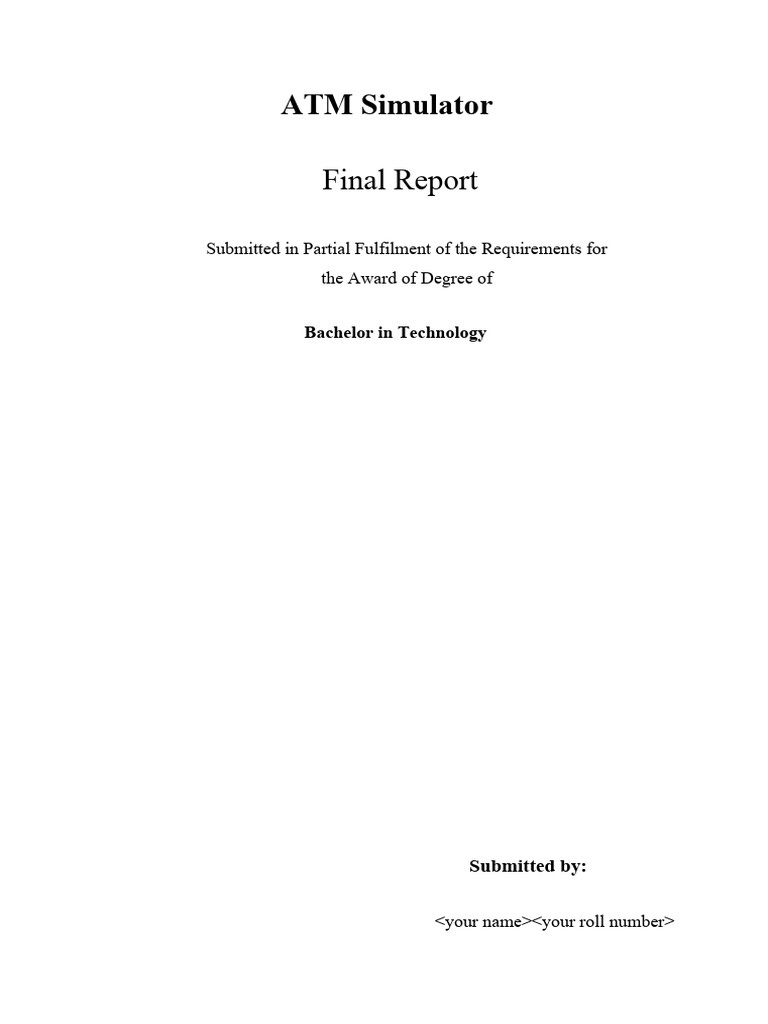 ATM Simulator Final Report | PDF | Inheritance (Object Oriented Programming) | Class (Computer ...