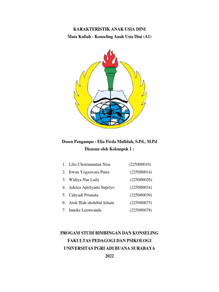 Kel 1 - Karakteristik Anak Usia Dini | PDF