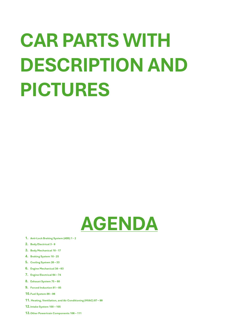 Car part reference guide | PDF | Manual Transmission | Turbocharger