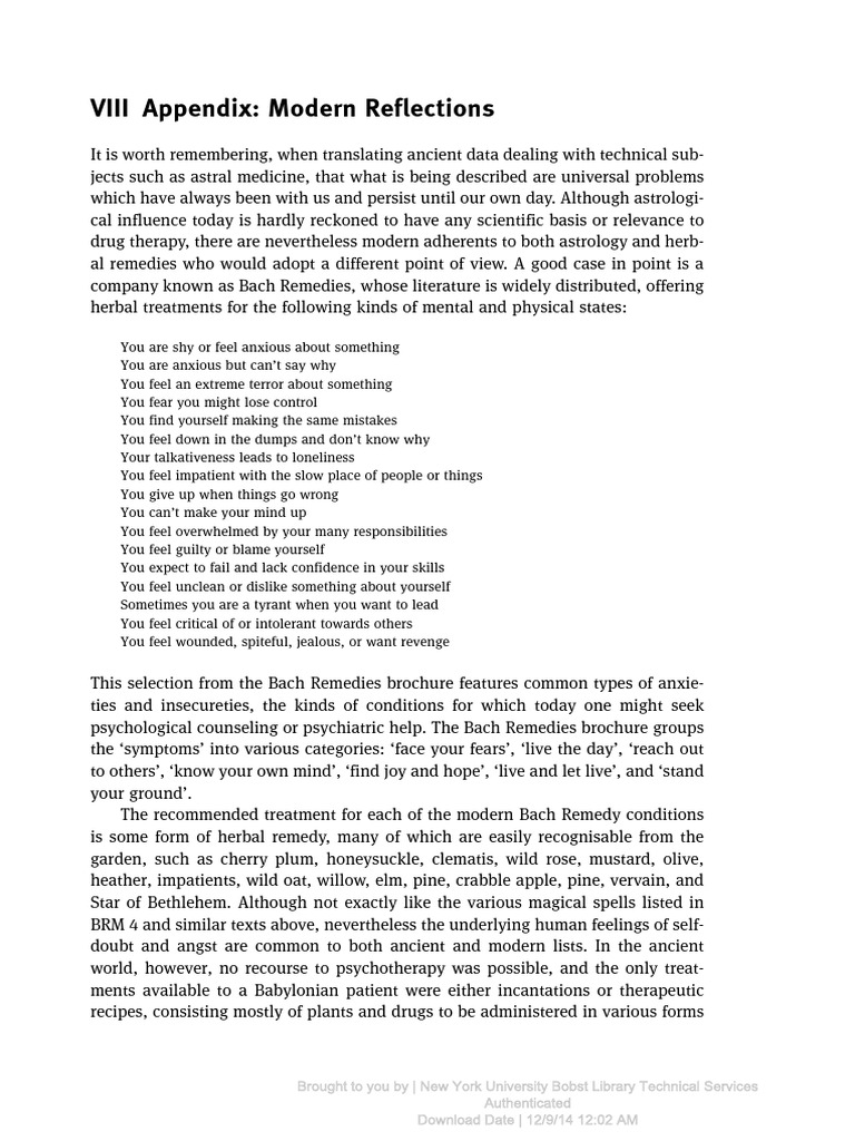 VIII Appendix: Modern Reflections | PDF | Psychotherapy | Medicine