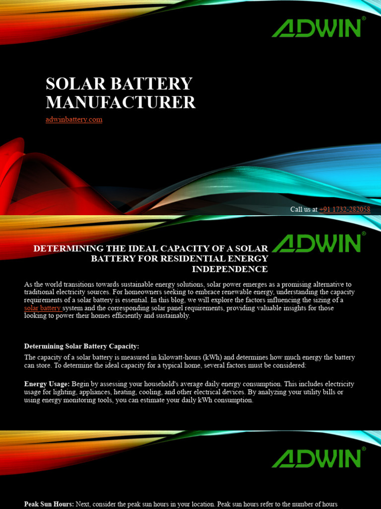 Ideal Solar Battery Capacity Guide | PDF | Solar Power | Photovoltaics