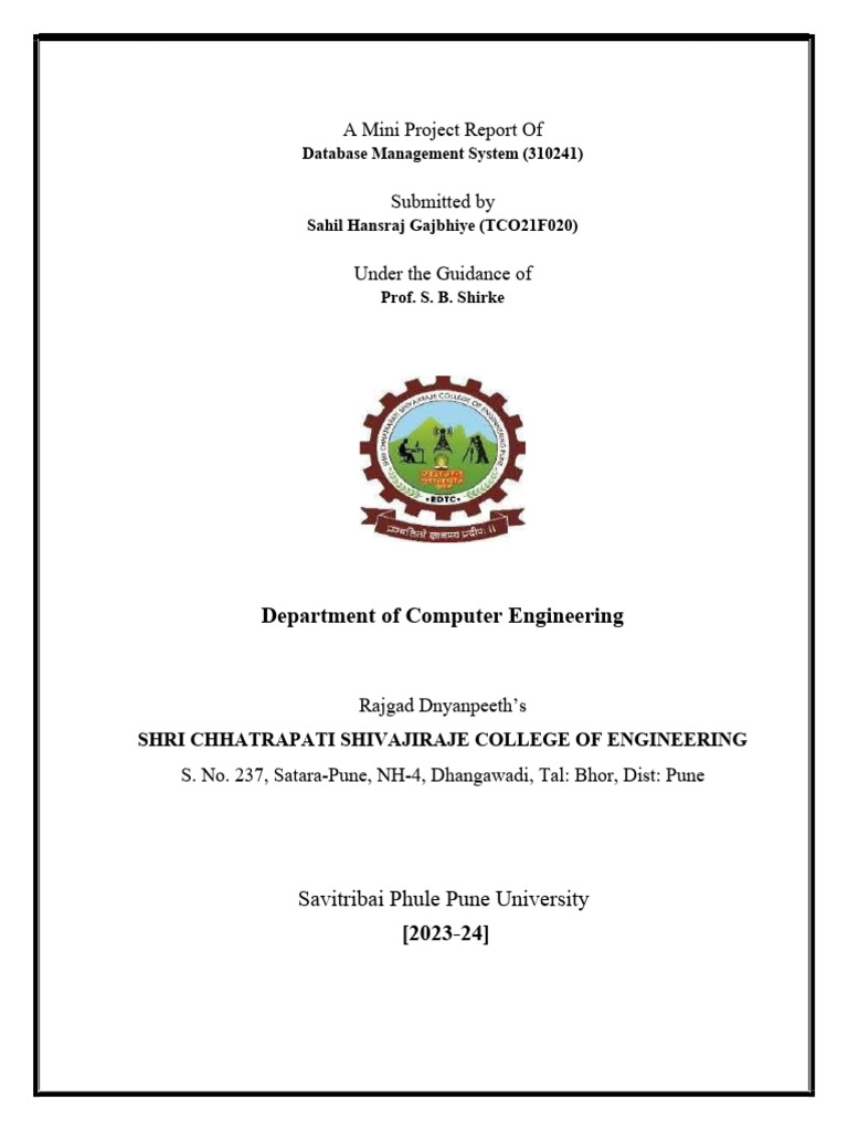 Mini Project DBMS | PDF | Databases | Blood Donation
