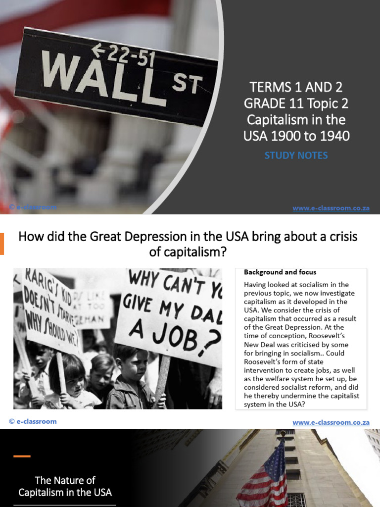 Gr 11 History Term 1 Revision Topic 2 | PDF | New Deal | Great Depression