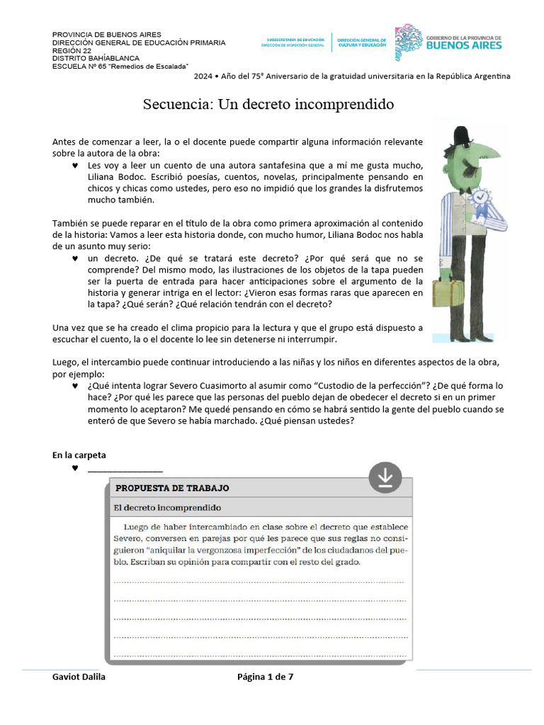 Actividades sobre "Un decreto incomprendido" | PDF