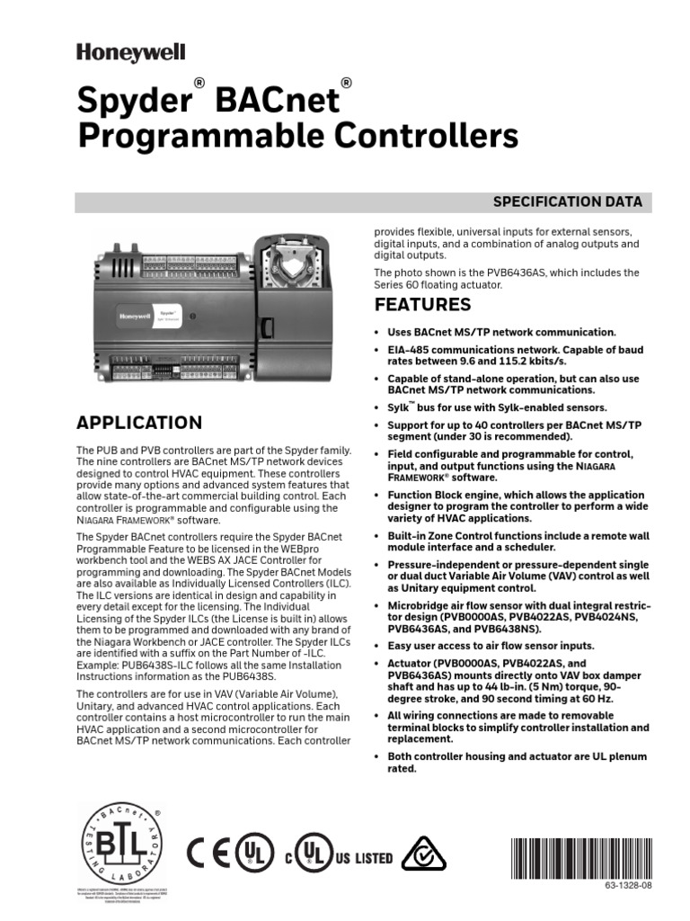 Spyder® Relay Programmable Controllers - Spec Data | PDF | Programmable Logic Controller ...