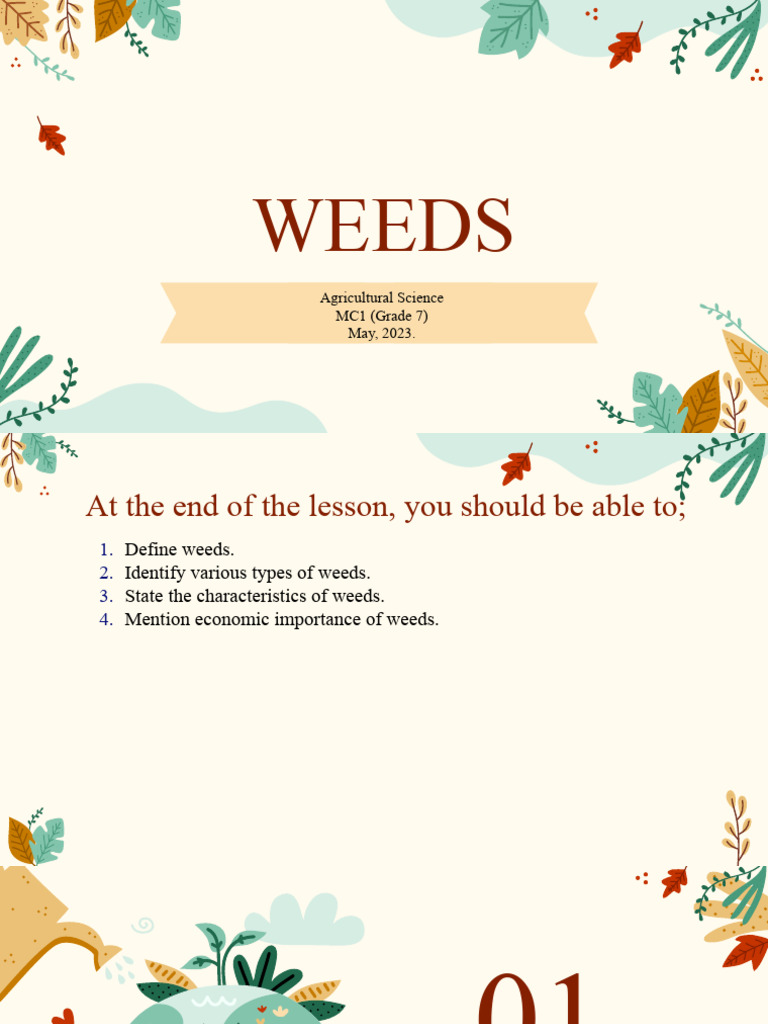 Agricultural Science MC1 Week 1 Third Term | Download Free PDF | Weed | Plants