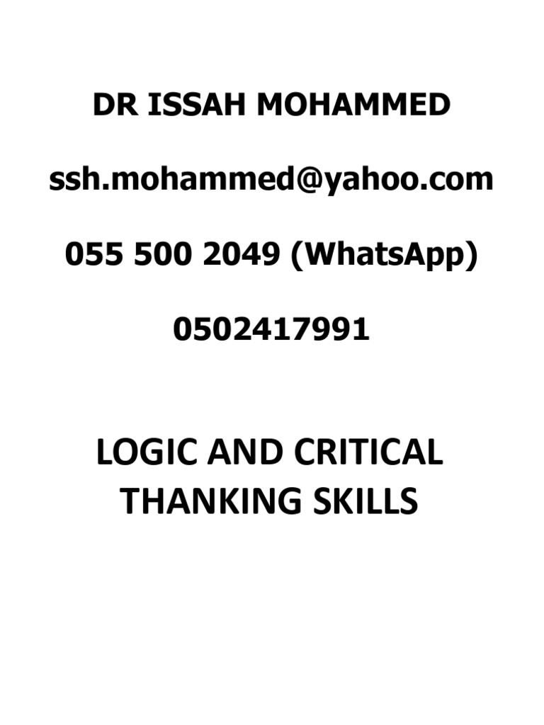 Critical Thinking Presentation 1 Pdf Critical Thinking Thought