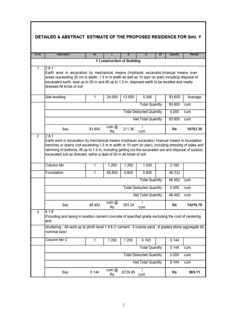 Estimate Res 2 | PDF | Concrete | Column