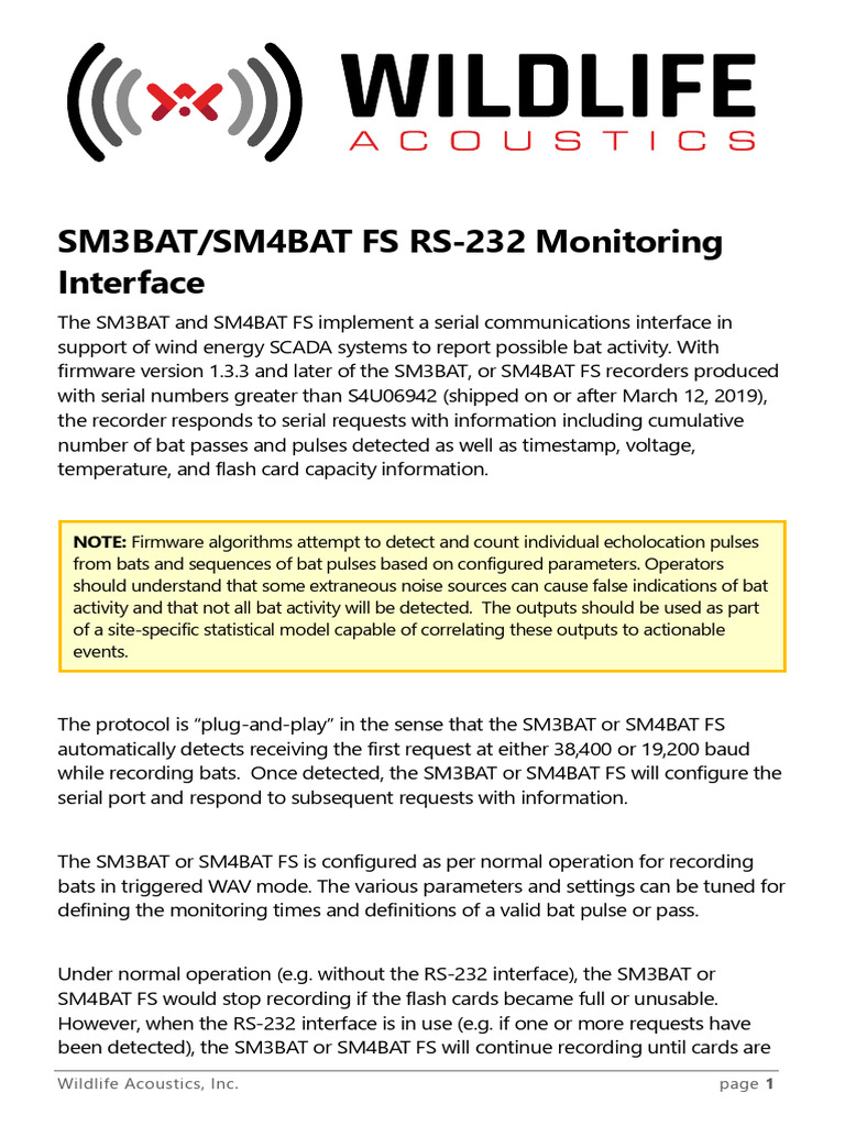 SM3BAT/SM4BAT FS RS-232 Guide | PDF | Bat | Electronics