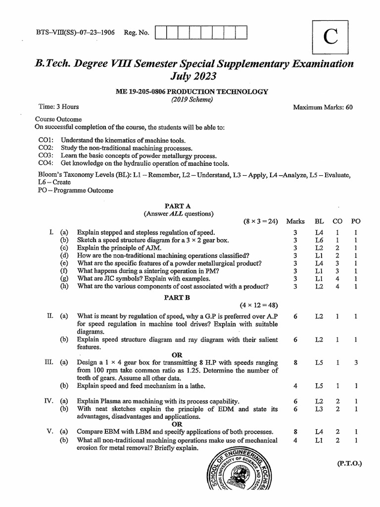 Production Technology 2023 July (2019 Ad) | PDF | Industrial Processes ...