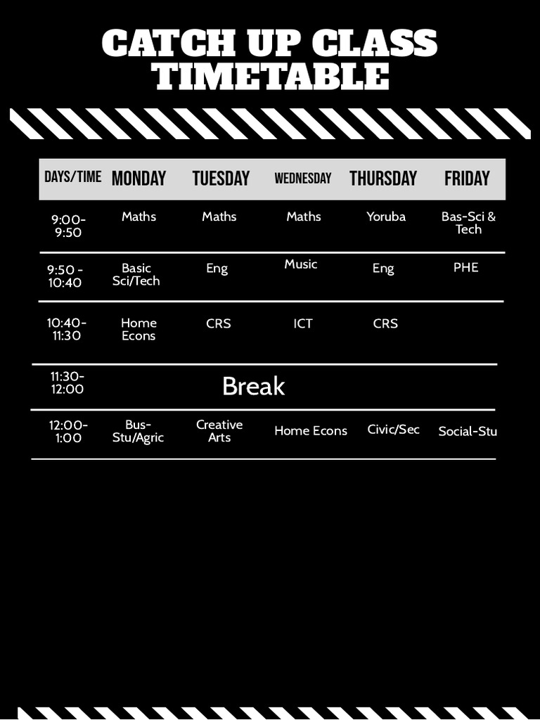 School Class Timetable Chart | PDF