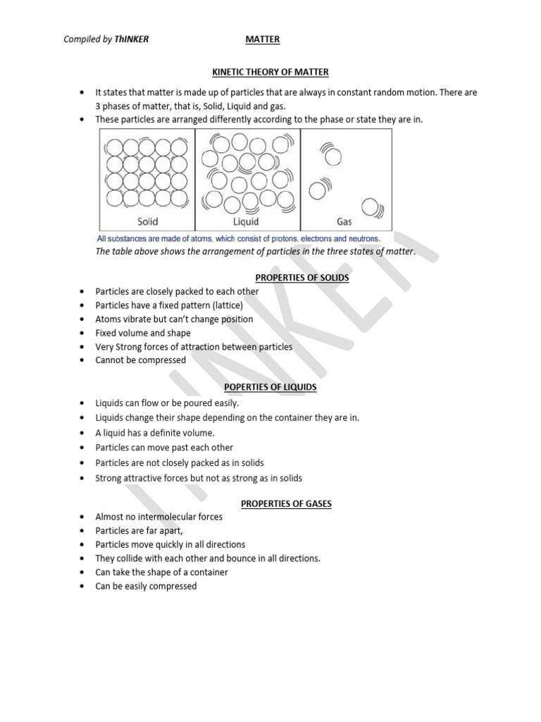 Kinetic Theory of Matter Explained | PDF | Gases | Liquids