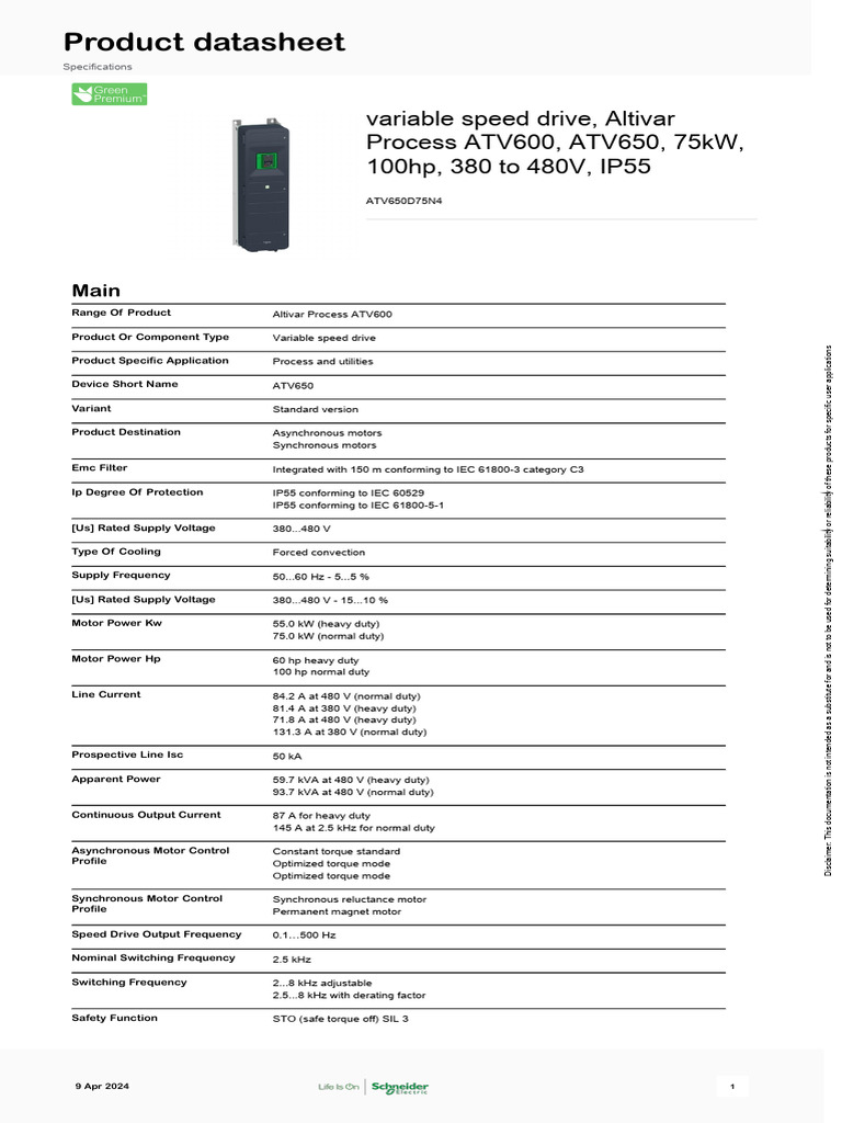 Schneider Electric - Altivar-Process-ATV600 - ATV650D75N4 | PDF ...