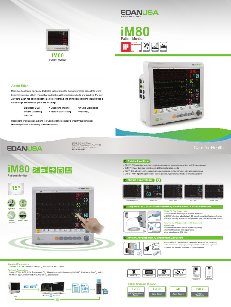 iM80-Patient-Monitor-Brochure | PDF | Electrocardiography | Health Care