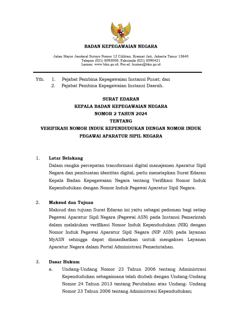 Se Kepala Bkn No 2 Tahun 2024 Tentang Verifikasi 240215 134604 Pdf