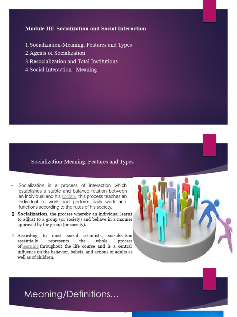 Module III Socialization | PDF | Socialization | Social Psychology