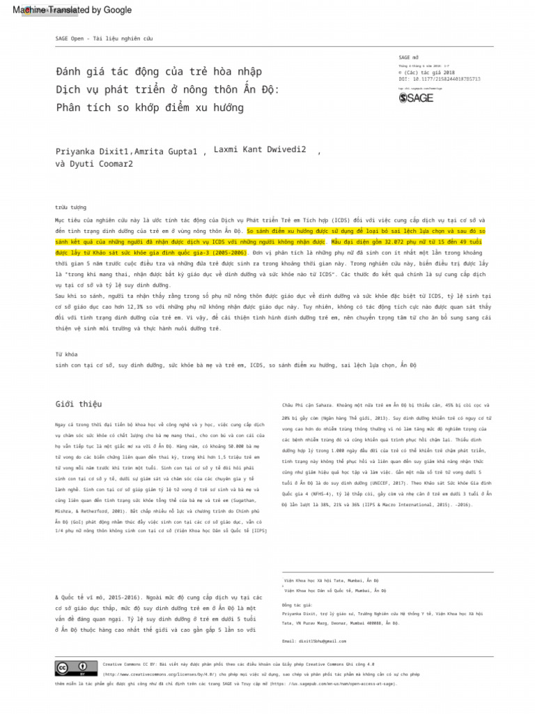 Dixit Et Al 2018 Impact Evaluation of Integrated Child Development ...