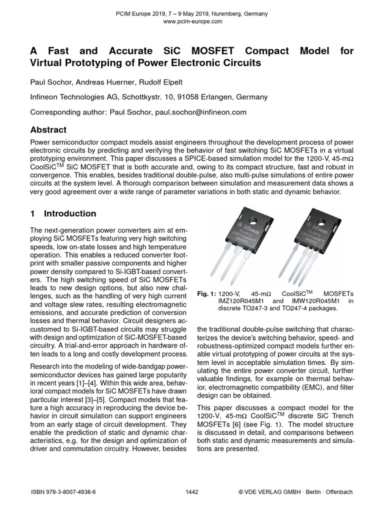 SiC MOSFET Model for Virtual Prototyping | PDF | Mosfet | Electrical ...