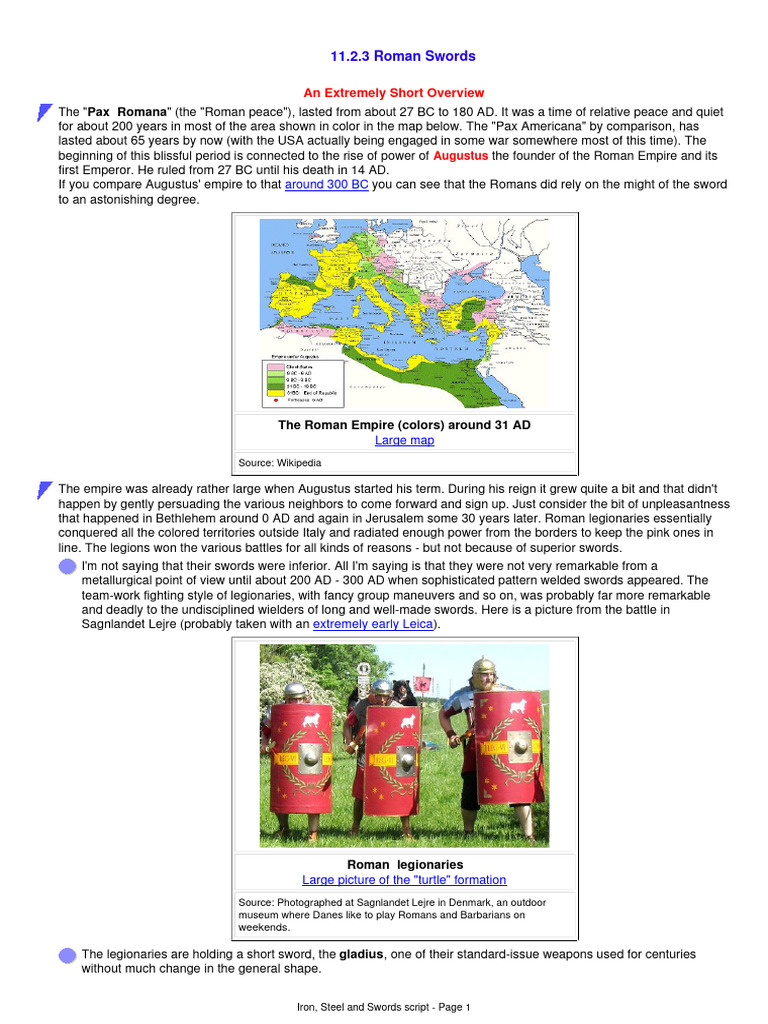 Short Owerview of Roman Swords | PDF | Sword | Ancient Europe