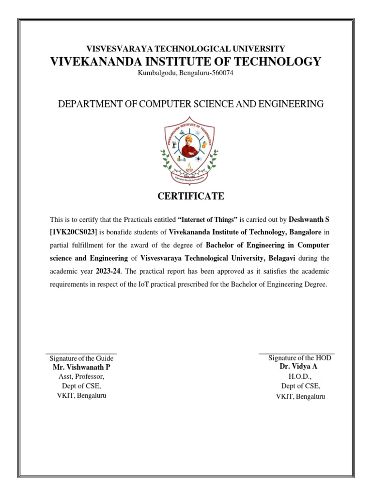 Acknowledgement Iot Pdf Computer Networking Cyberspace