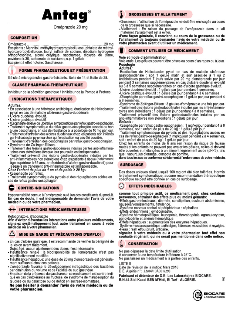 ANTAG 20mg-Avec Compression | PDF