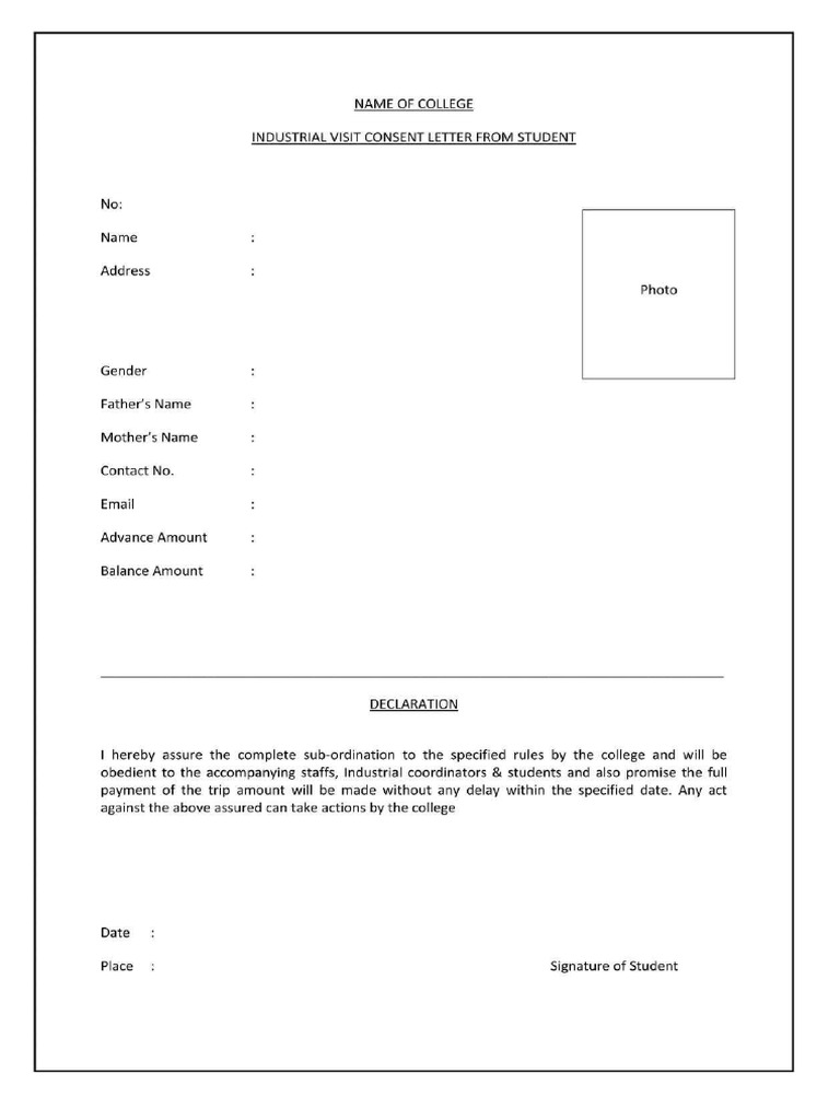 Consent Letter For Tour 1 2048 | PDF