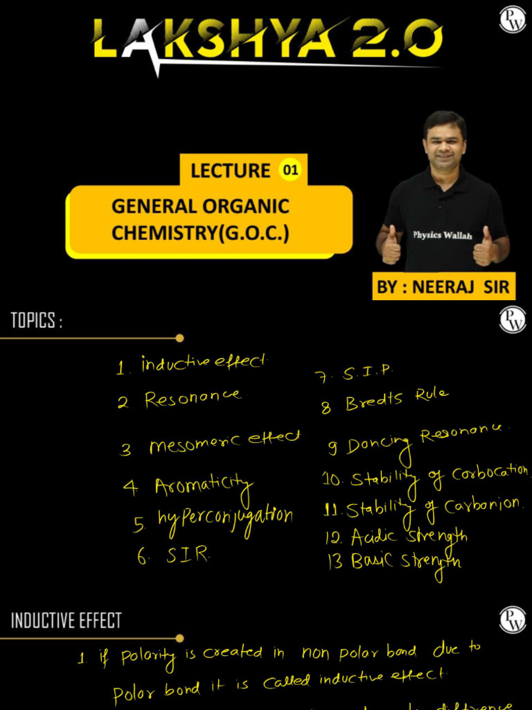 General Organic Chemistry 01 Class Notes Pdf