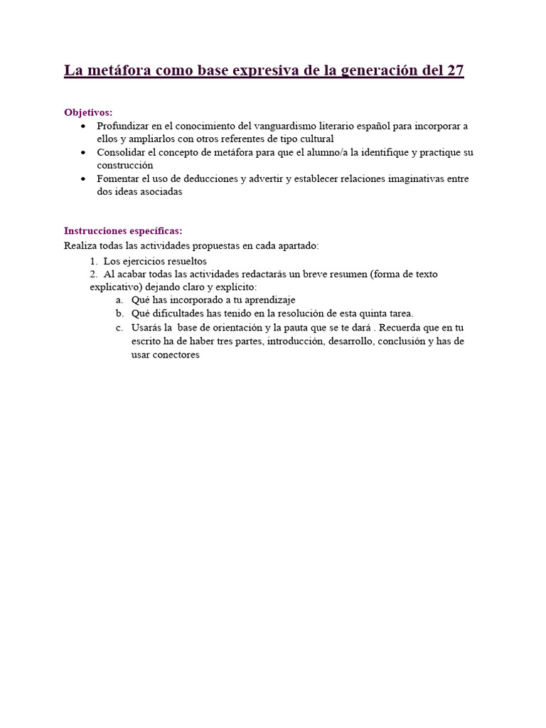 La Metáfora | PDF | Metáfora | Vanguardia