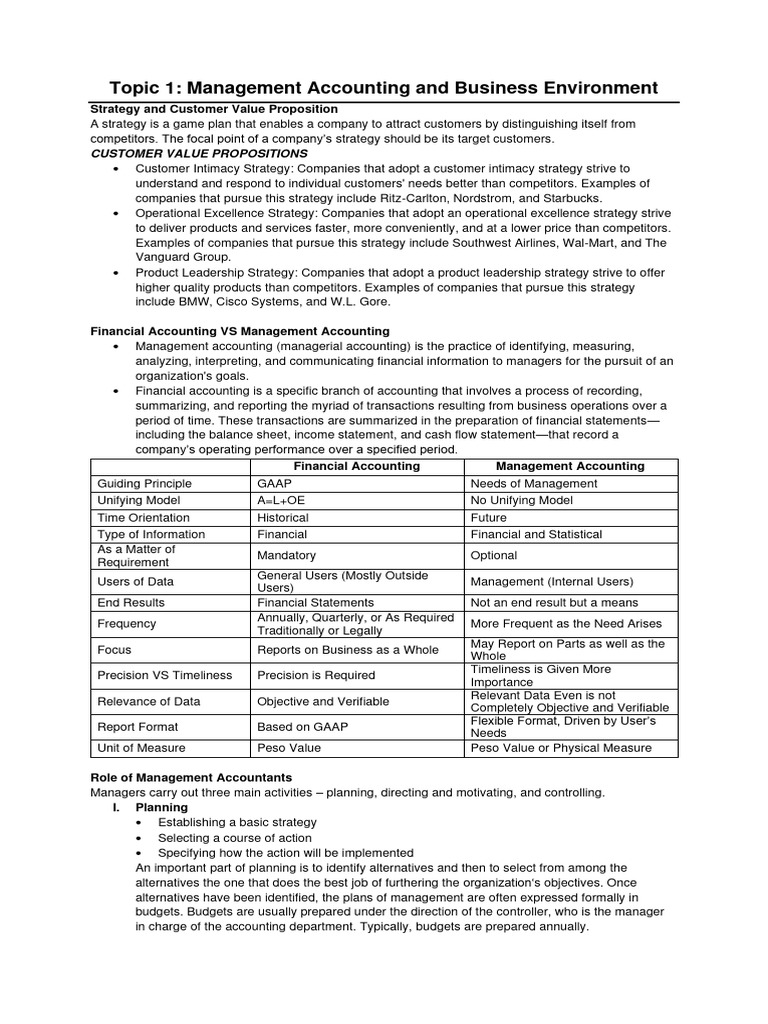 Management Accounting for Business Strategy | PDF | Lean Manufacturing ...