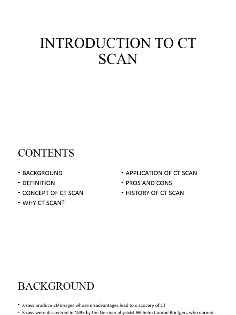 CT Scan: A Medical Imaging Guide | PDF | Ct Scan | Clinical Medicine