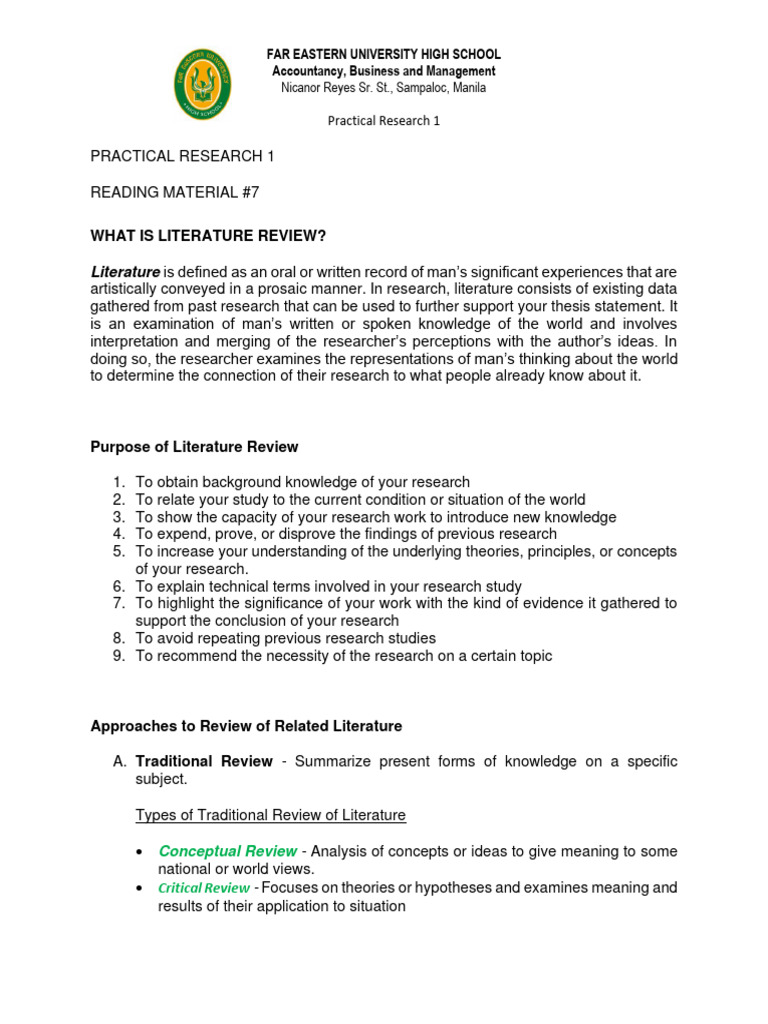 Understanding Literature Reviews in Research | PDF | Knowledge ...