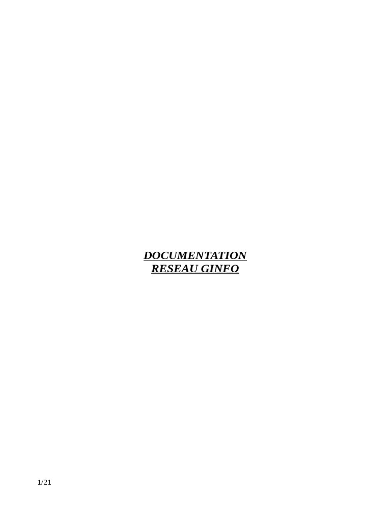 Organisation et Configuration du Réseau GInfo | PDF | Adresse IP ...