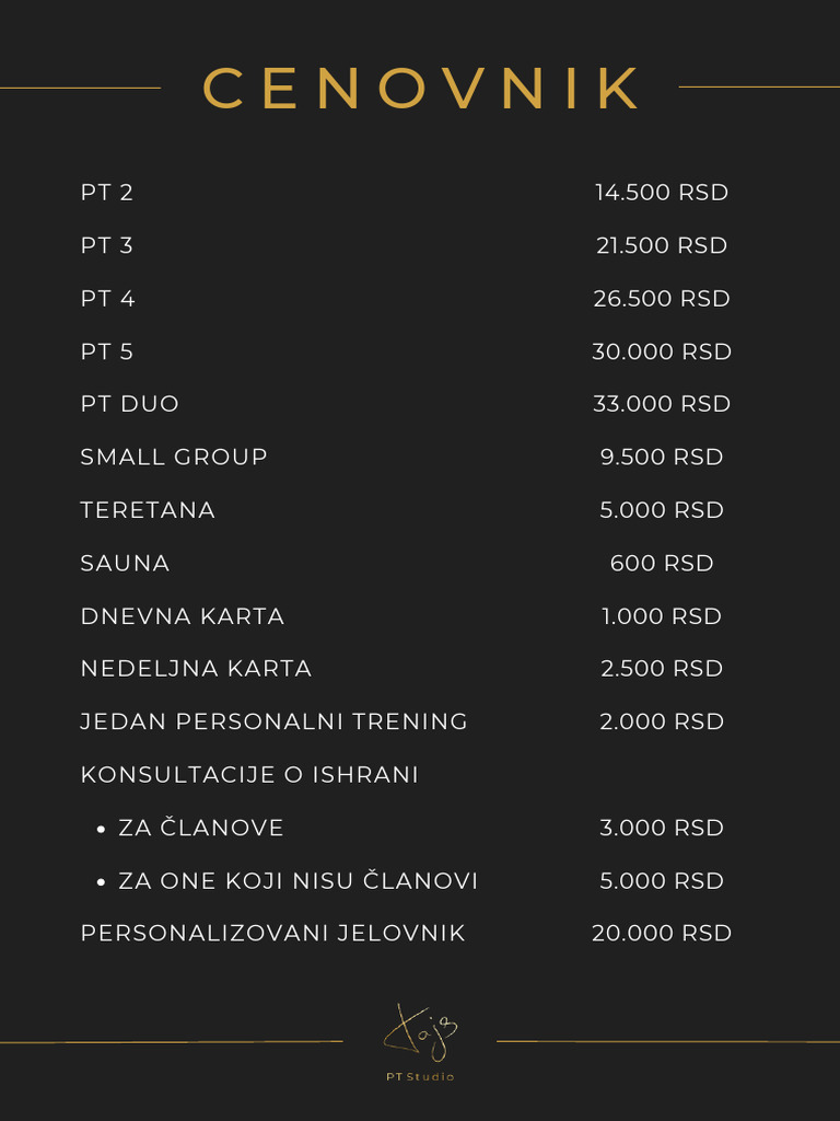 Cenovnik Sajt 1 | PDF