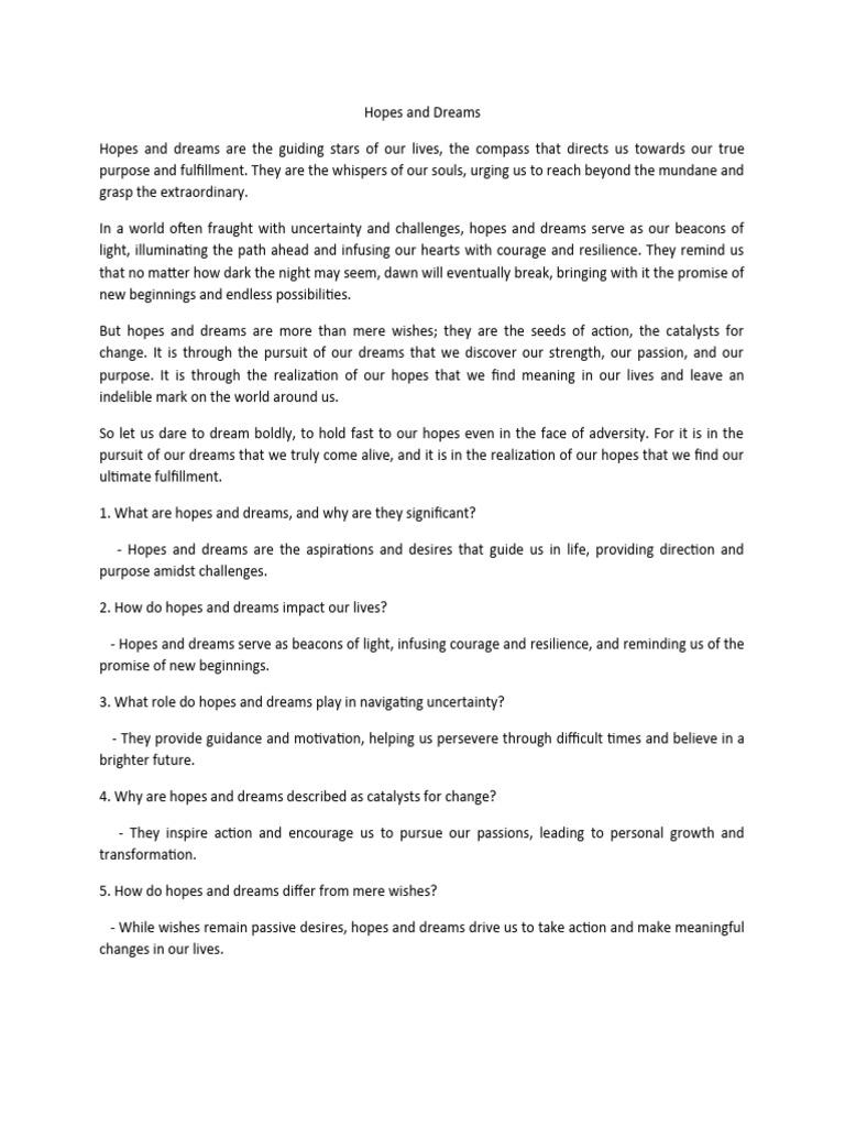 Hopes and Dream-WPS Office | PDF | Gratitude