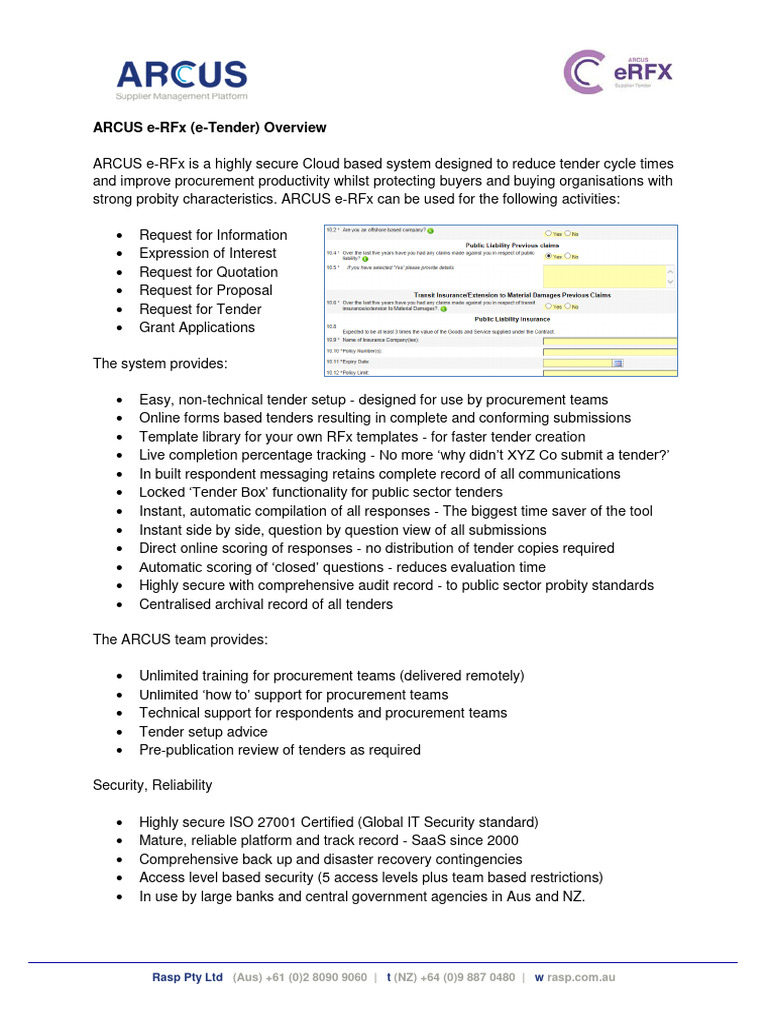 ARCUS eRFx Overview - Feea854e | PDF