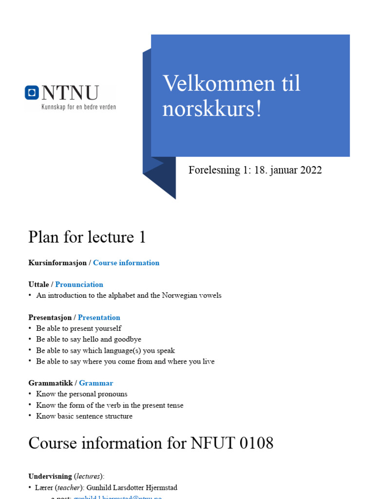 0108 Presentasjon 1, V-2022 | PDF | Grammatical Number | Linguistics