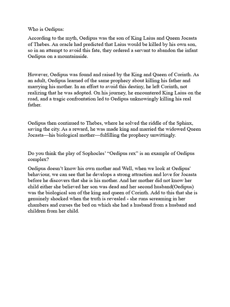 Who Is Oedipus | PDF