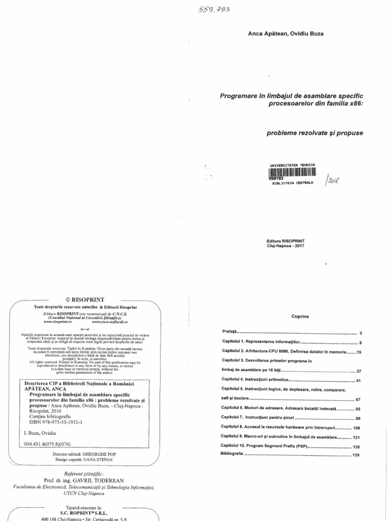 Programare in Limbajul de Asamblare Specific Procesoarelor Din Familia ...